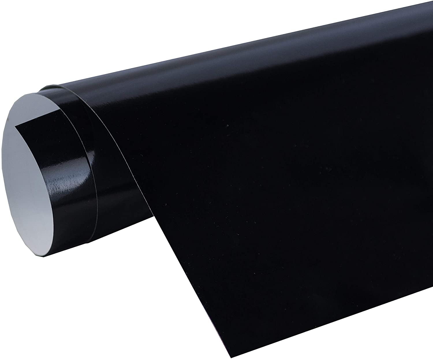 24" x 50 ft Roll of glossy Black Repositionable Adhesive-Backed Vinyl ...