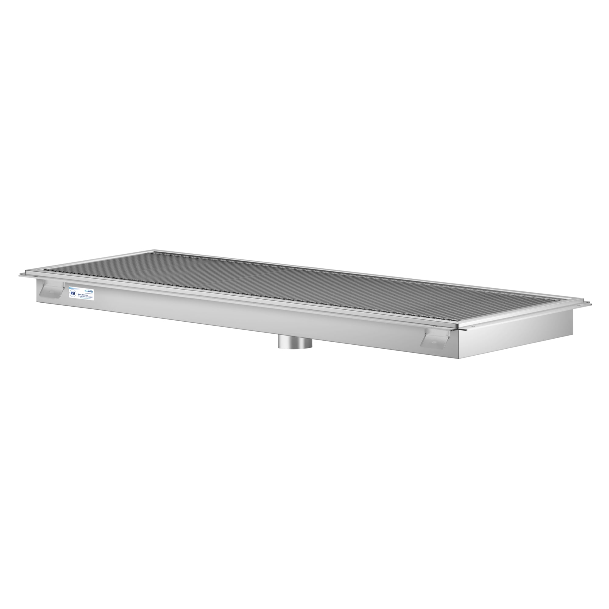 24" x 54" Stainless Steel Floor Trough Drain, 14-Gauge with Subway ...