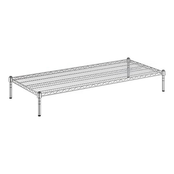 24" x 54" x 8" Wire Storage Shelf, Dunnage Rack, 1 Tier Small Shelf ...