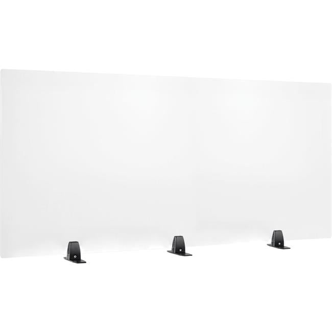 24 x 60 in. Interion Freestanding Clear Frameless Desk Divider ...