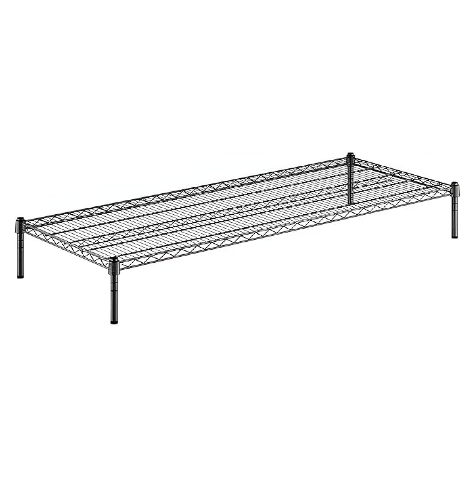 24" x 60" x 8" Black Epoxy Wire Storage Shelf, Dunnage Rack, 1 Tier ...