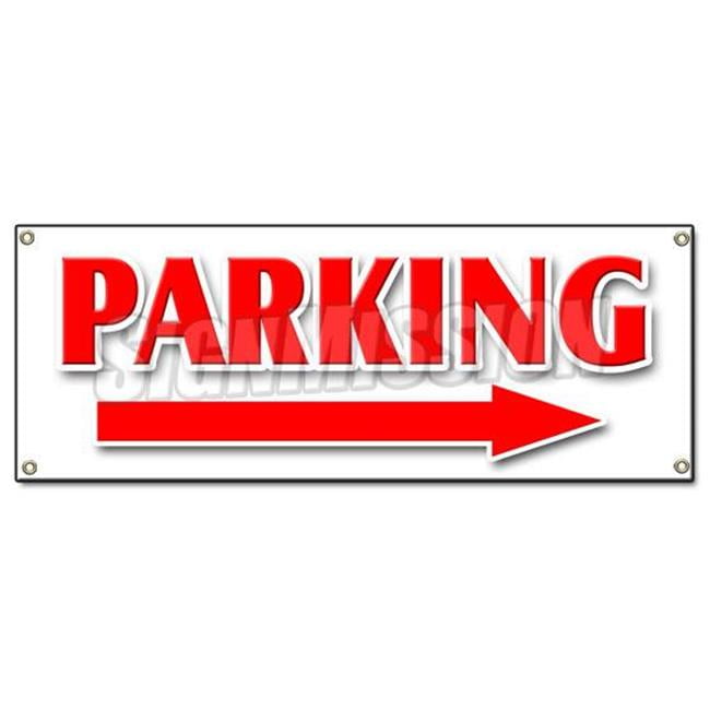 24 x 72 in. Parking Right Arrow Banner Sign - Walmart.com