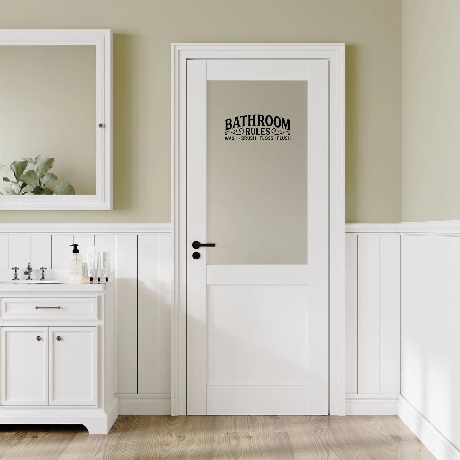 24" x 80" Bathroom Door Solid Manufactured Wood Prefinished Glass ...