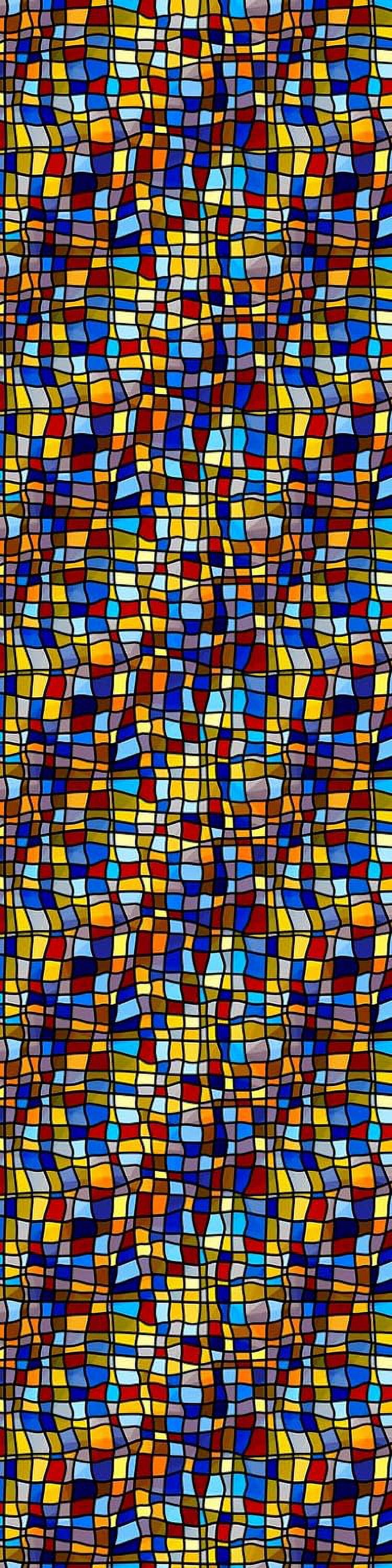 24 x 96 Symphony Stained Glass Pattern Window Film Static Cling Film UV Filtering Energy Saving ...