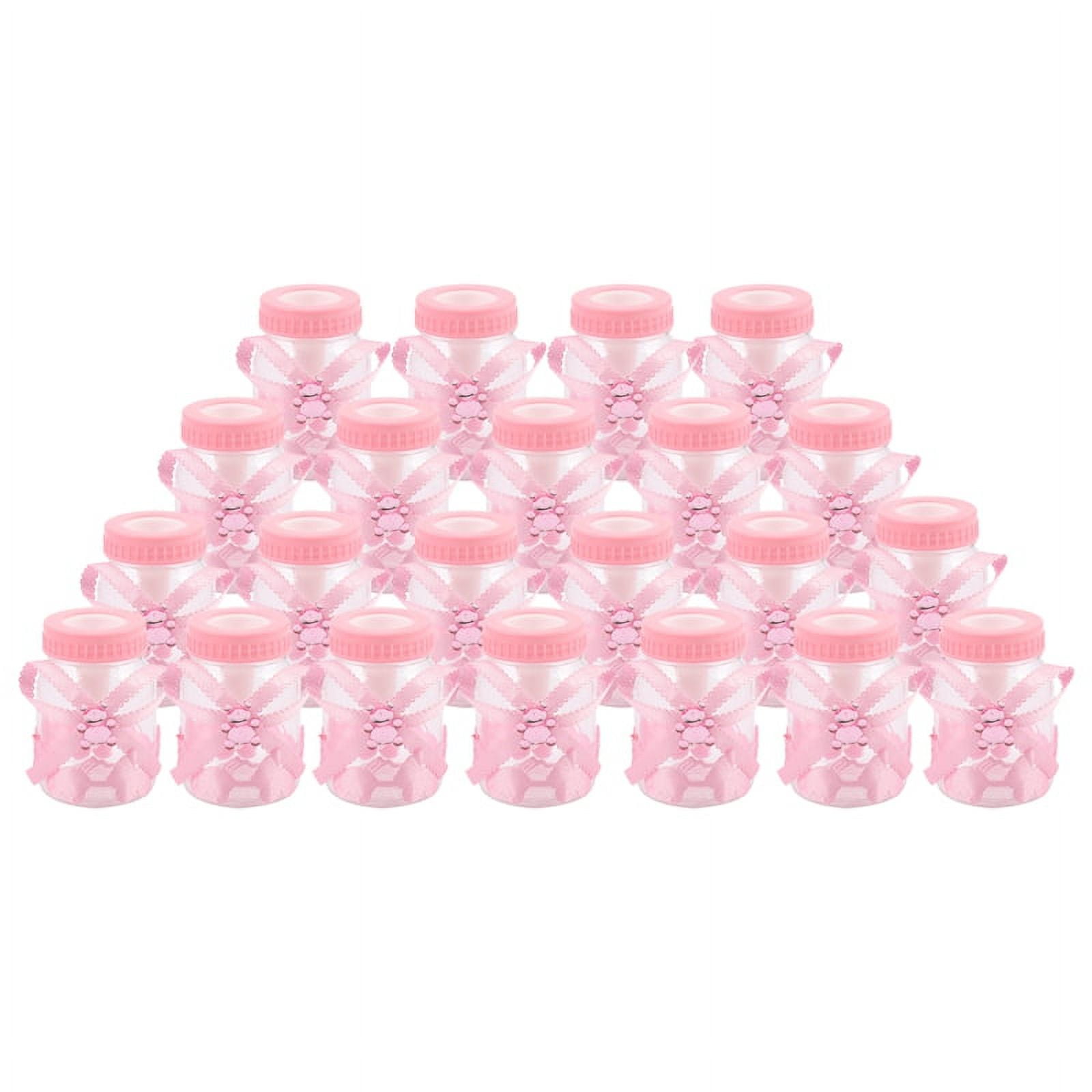 24 x Baby bottle mini baby bottle 4x9cm rhinestone pink bear gift favor ...