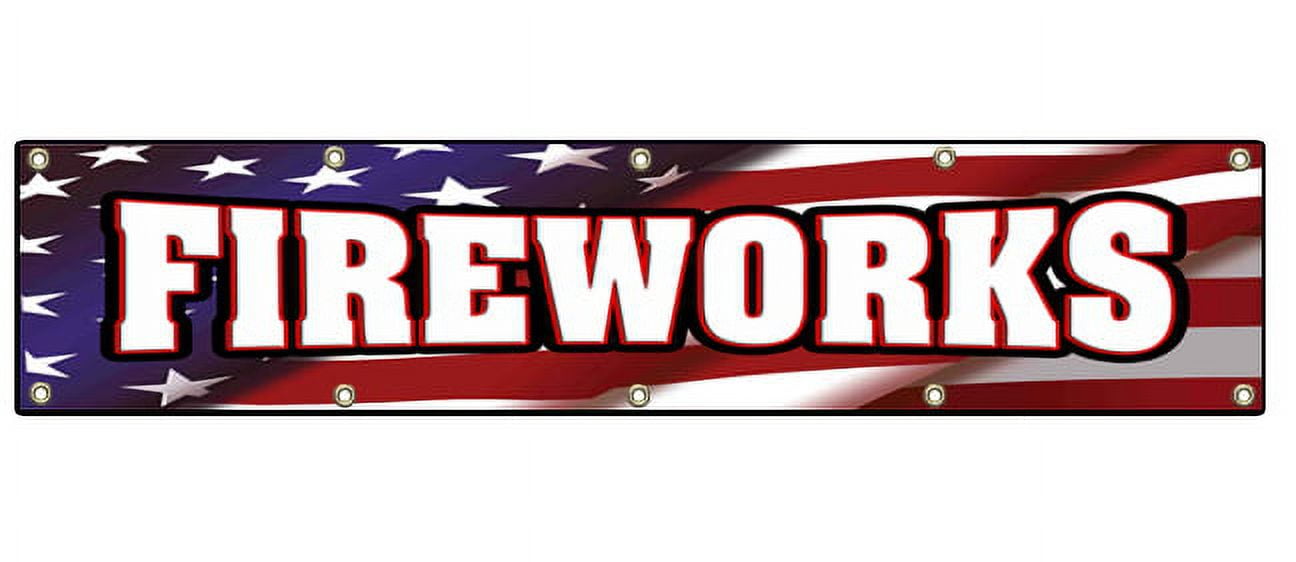 24"x120" FIREWORKS BANNER SIGN stand firework store signs - Walmart.com