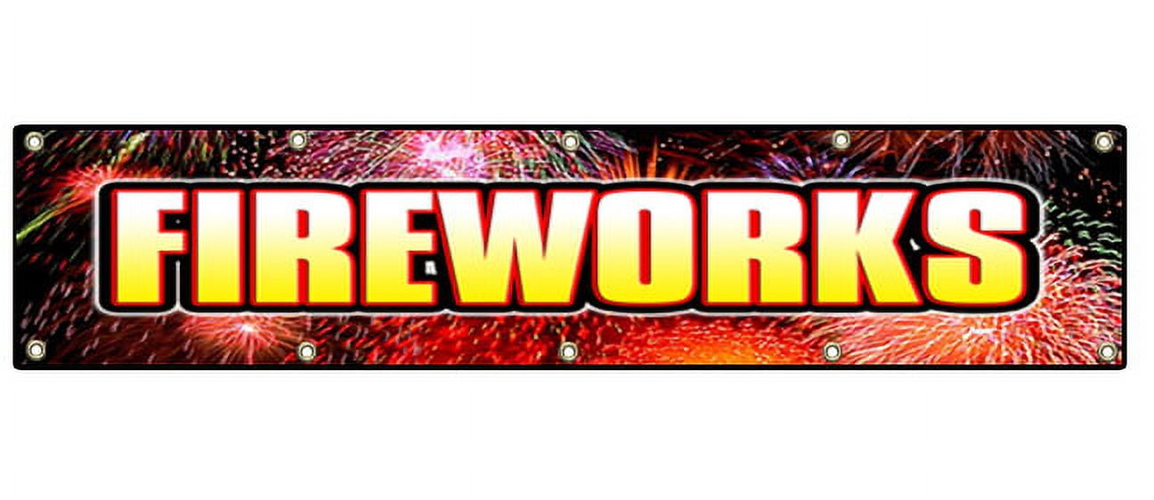 24"x120" FIREWORKS I BANNER SIGN stand firework store signs - Walmart.com