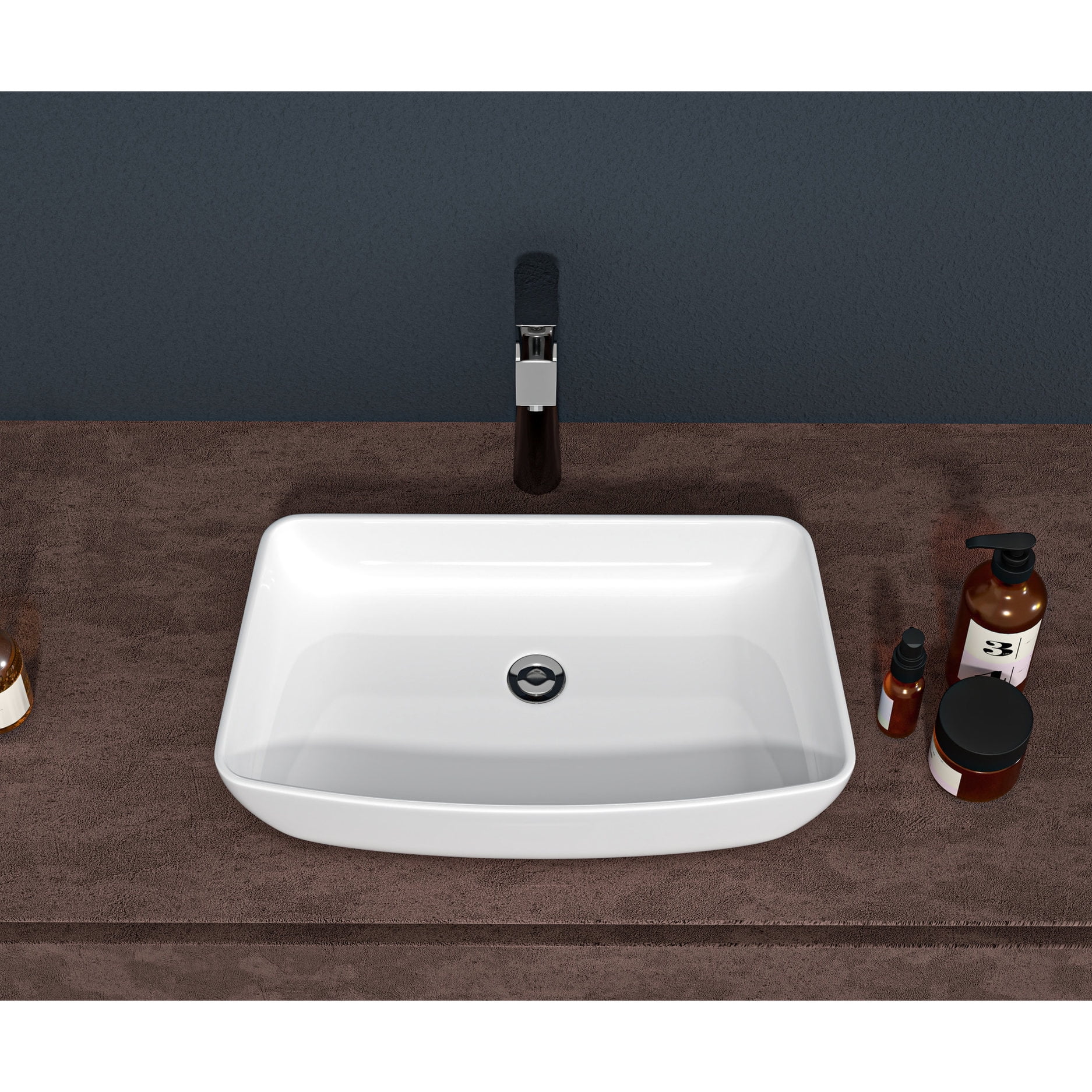 24"x15" White Ceramic Bathroom Vessel Sink | Classic Design for ...
