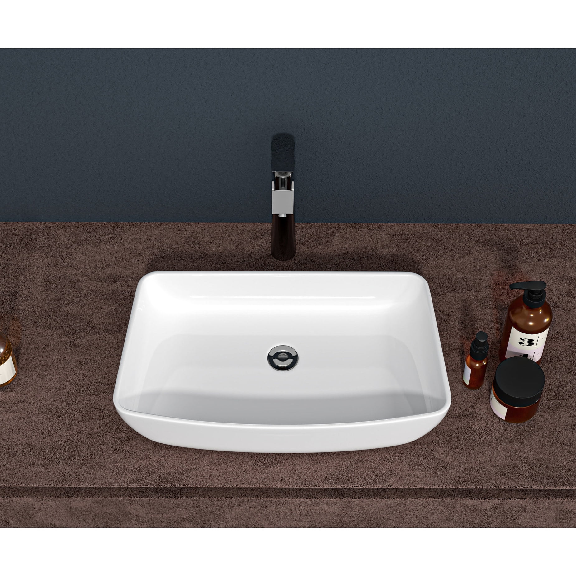 24"x15" White Ceramic Vessel Sink for Bathroom | Applicable in ...