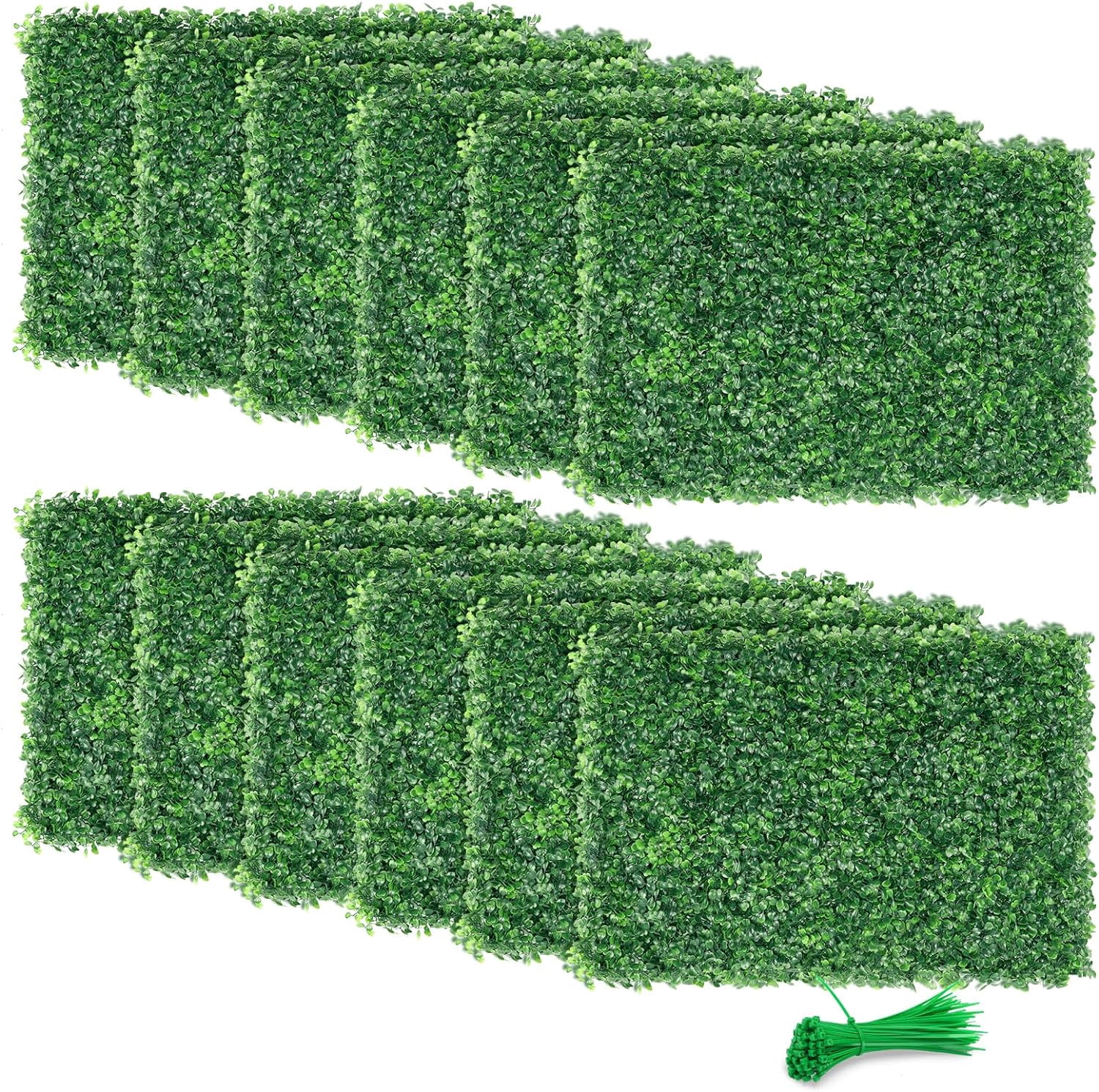 24"x16" Artificial Boxwood Hedge Panels 12PCS, Privacy Hedge Screen ...