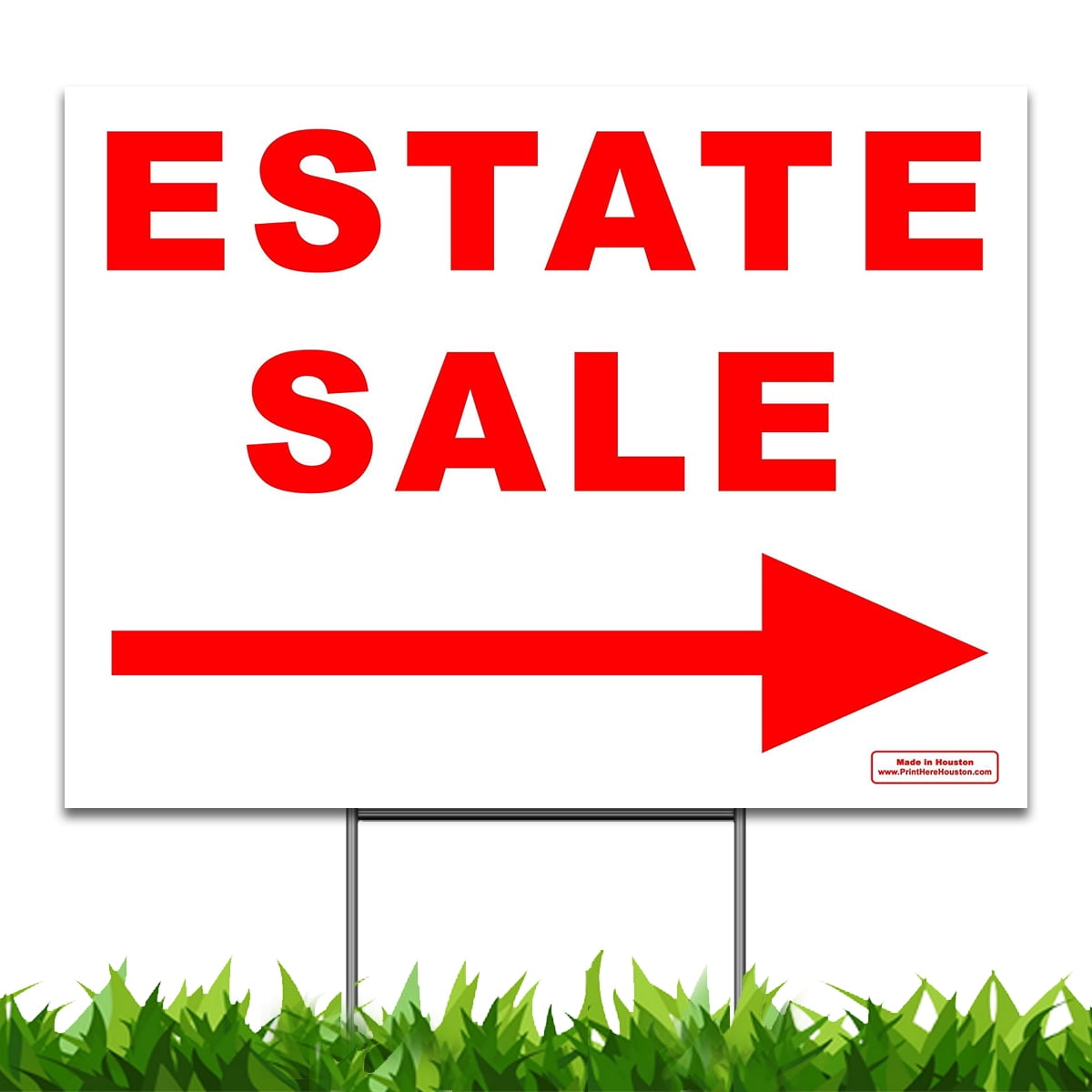 24"x18" Estate Sale Plastic Yard Sign and Metal Stake - Waterproof ...