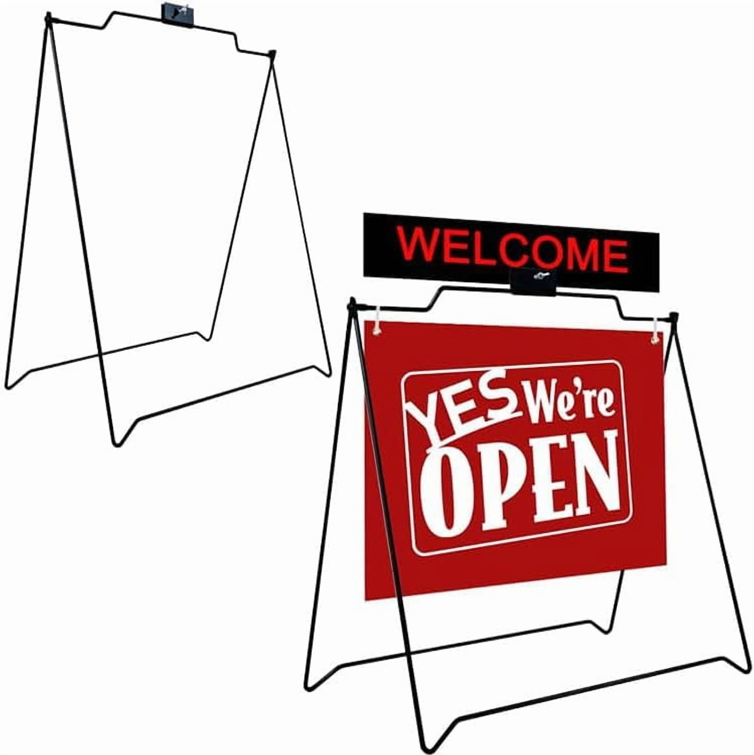 24"x18" Metal A-Frame Stand Foldable Wire Sidewalk Sign A Frame Stand ...