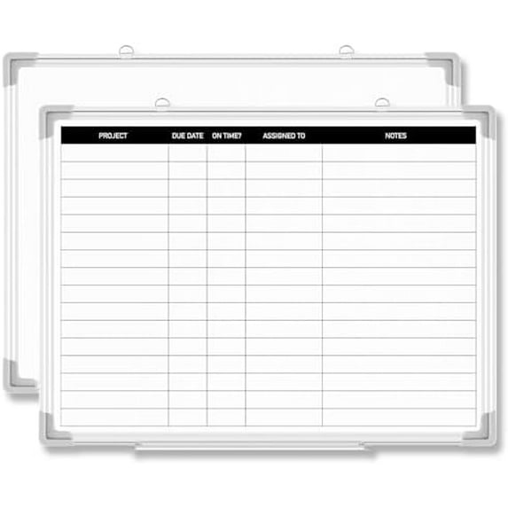 24 x18 Project Planning Board Aluminum Frame Dry Erase Board with Lines ...