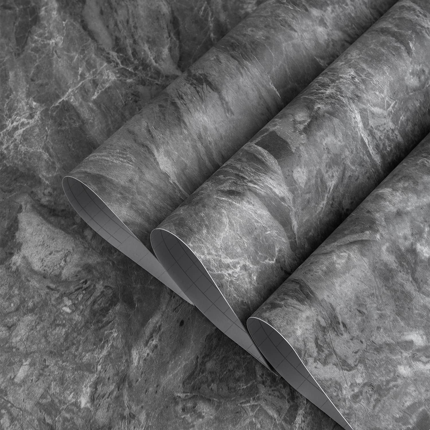 24"x197" Gray Marble Look Contact Paper Textured Grey Granite Wallpaper ...