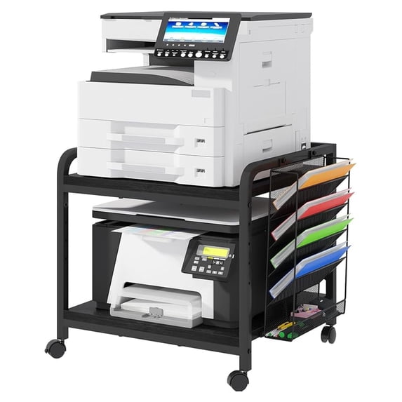 24"x20" Large Printer Stand with Hanging File Holder Organizer ...