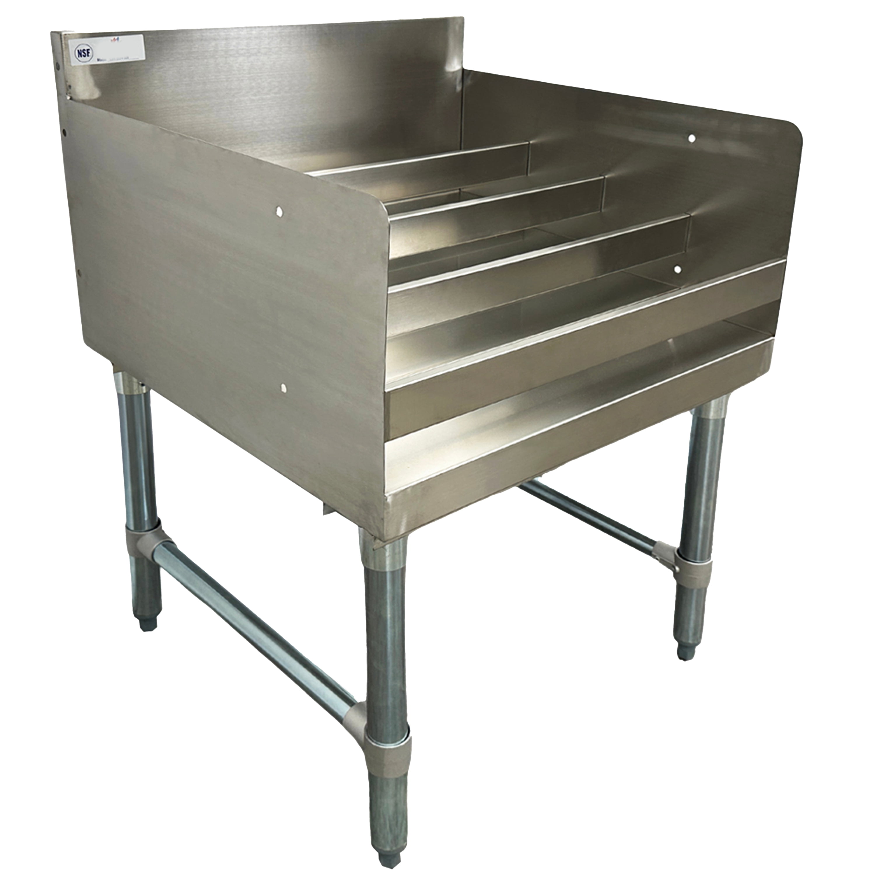 24''x22.5''x33'' 4-Tier Liquor Bottle Display, Stainless Steel Underbar ...