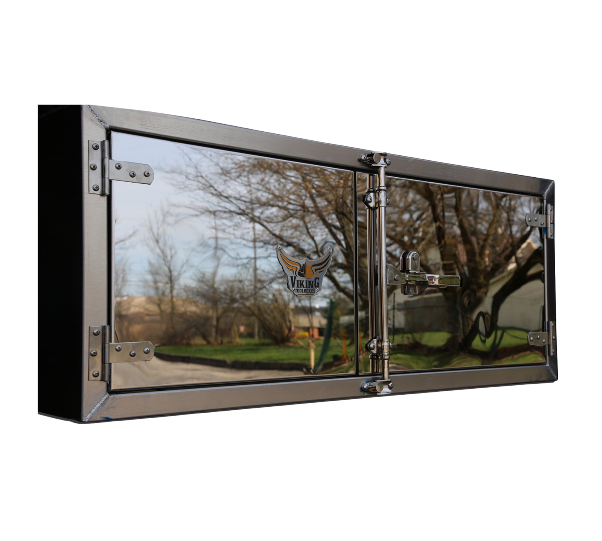 24"x24"x60" Aluminum Flatbed Trailer Underbody Tool Box with Mirror ...