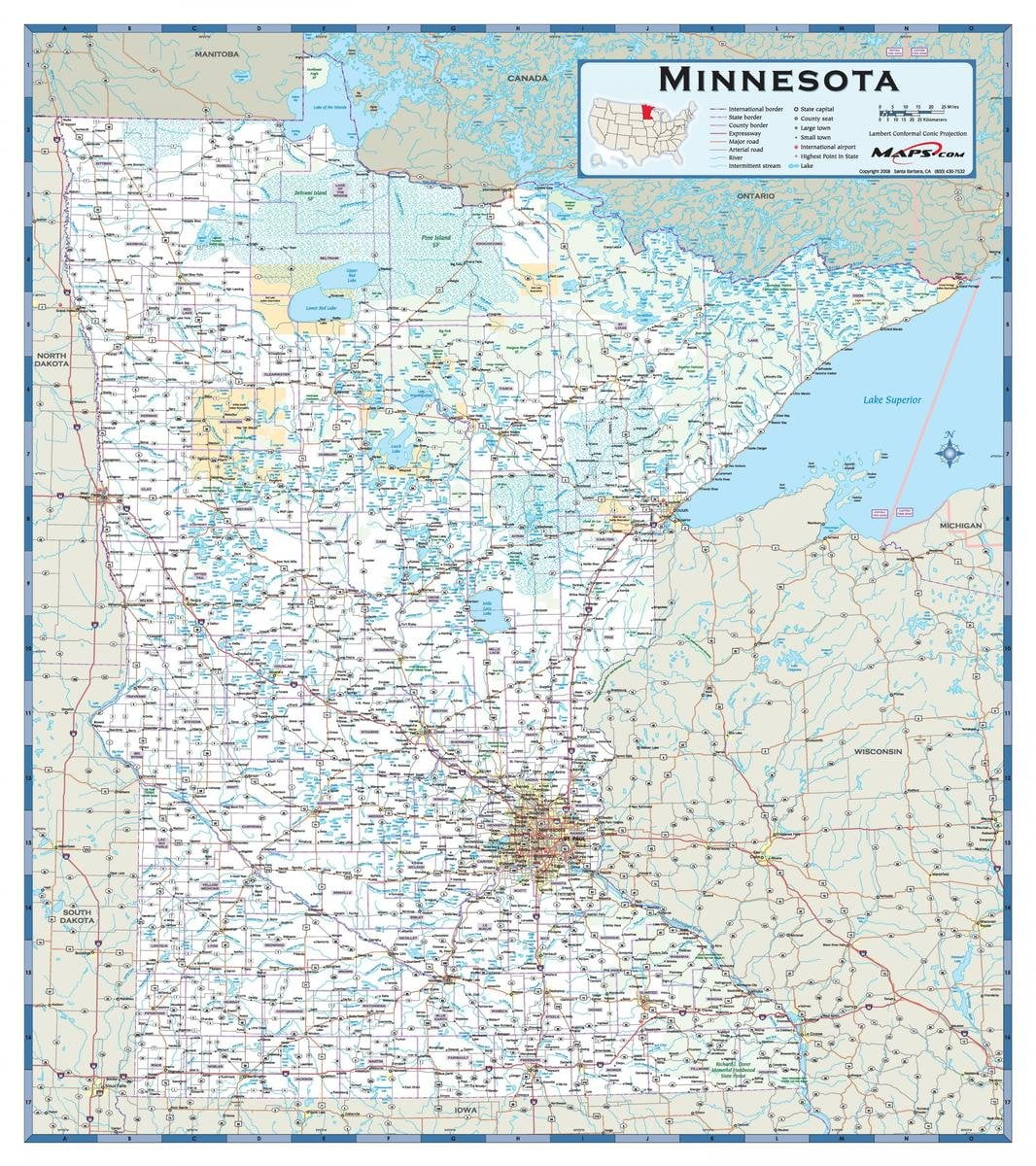 24"x27" Heavyweight Quality Paper :: Road Map - Minnesota graphicway ...