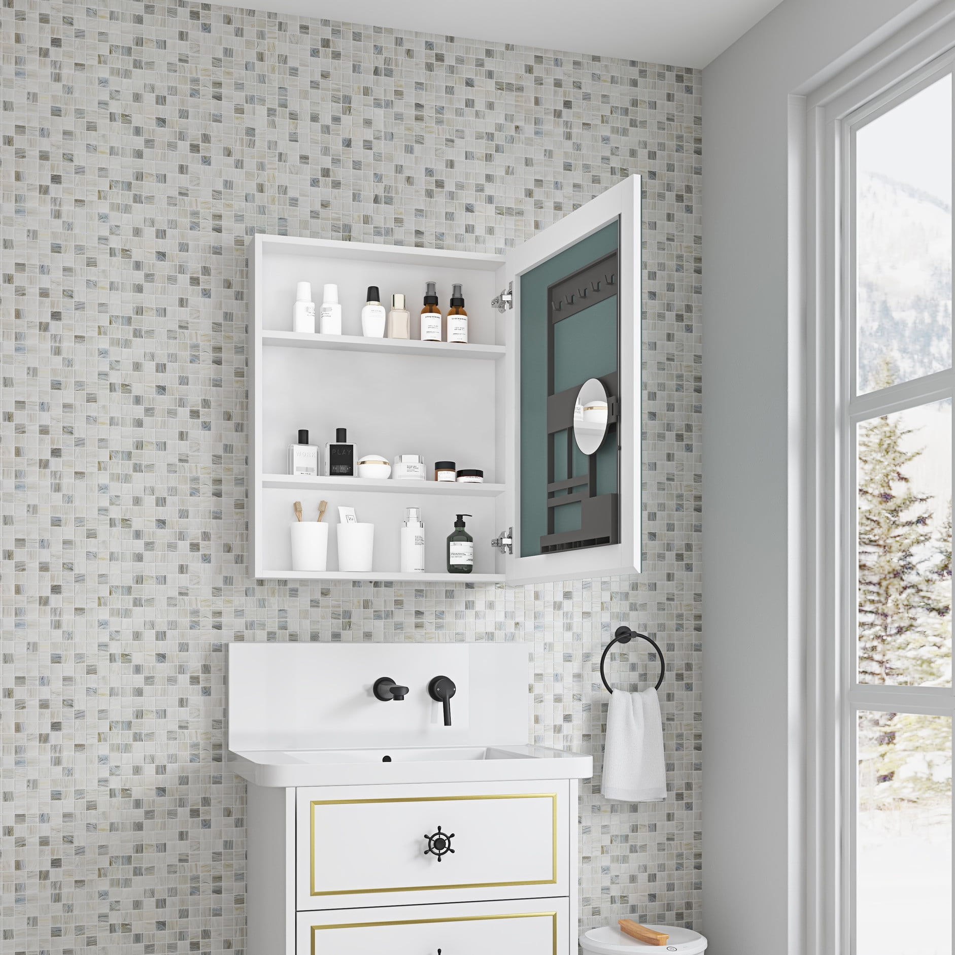 24''x30'' Bathroom Medicine Chest With Beveled Mirror - Spacious ...