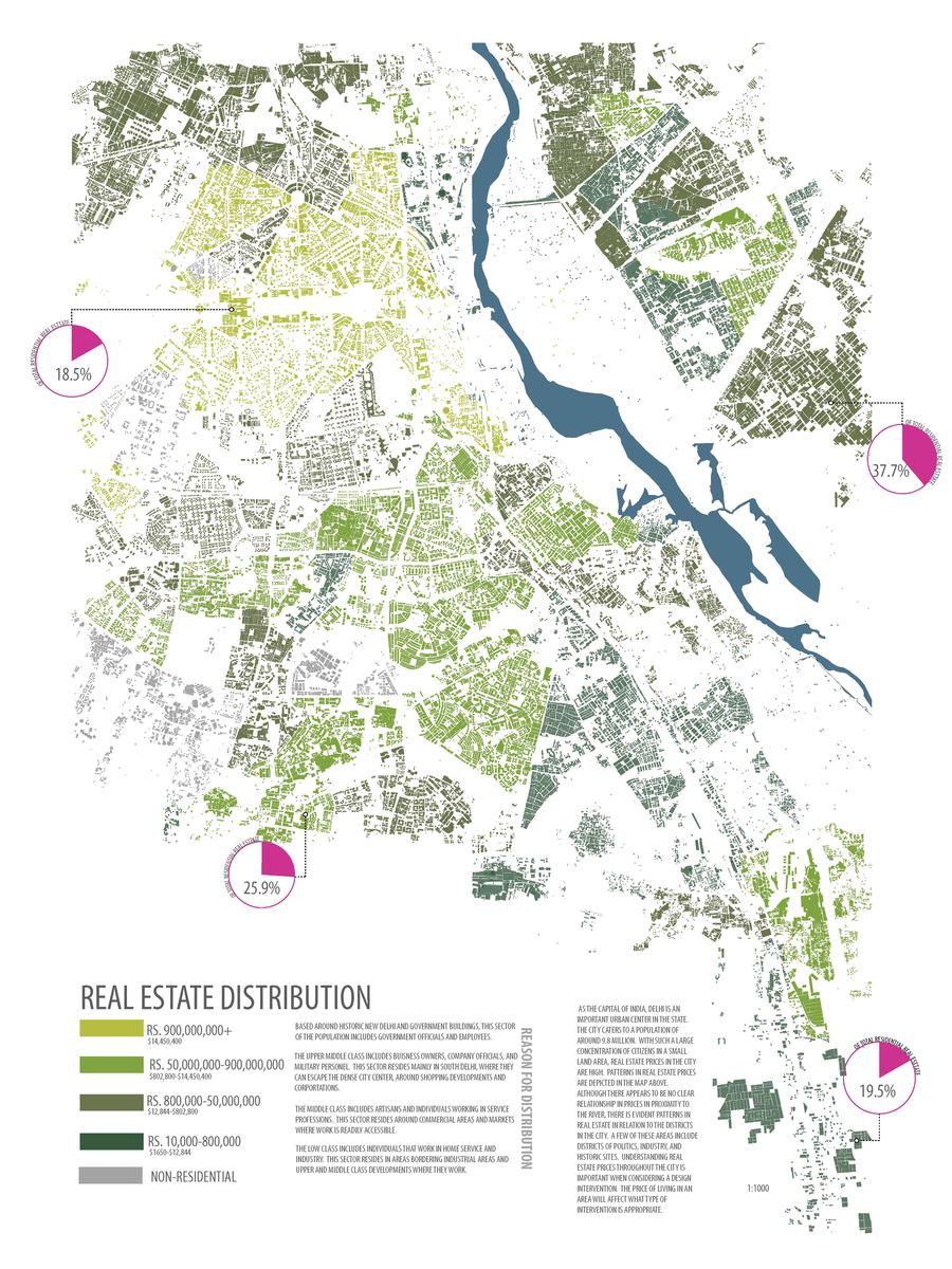 24"x32" Heavyweight Photo Paper Quality Poster: Economic Map - RE-CENTERING DELHI 30204020 ...