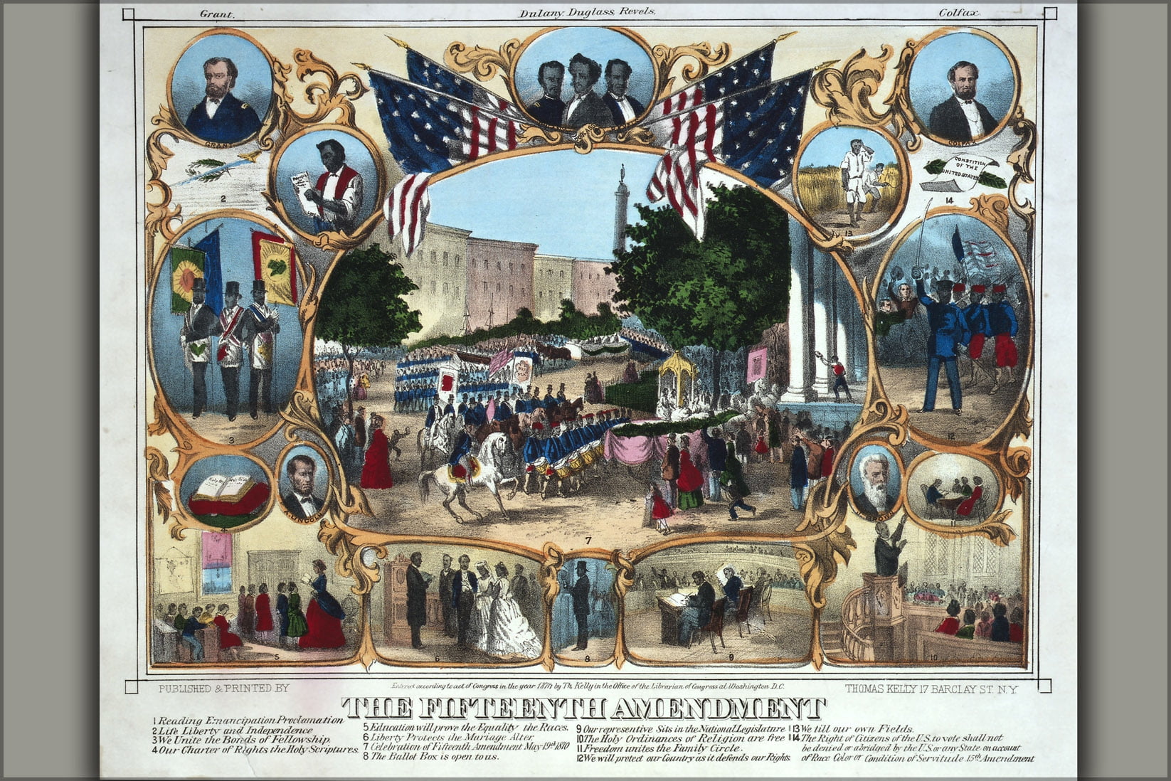 24"x36" Gallery Poster, 15th amendment African-American civil rights ...
