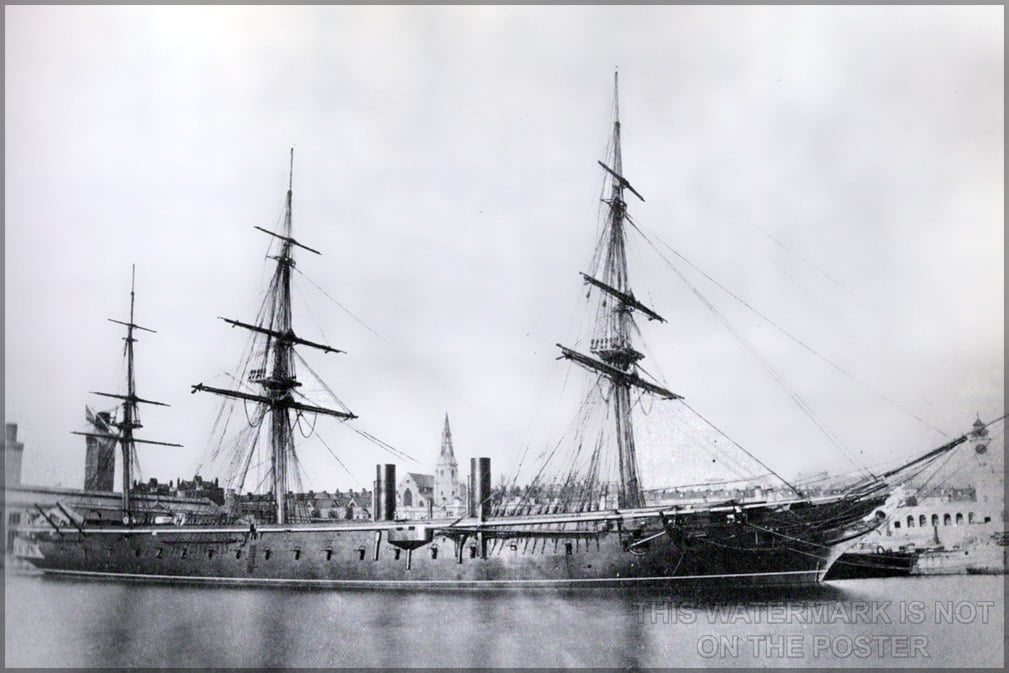 24"x36" Gallery Poster, HMS Warrior (1860) ironclad battleship ...