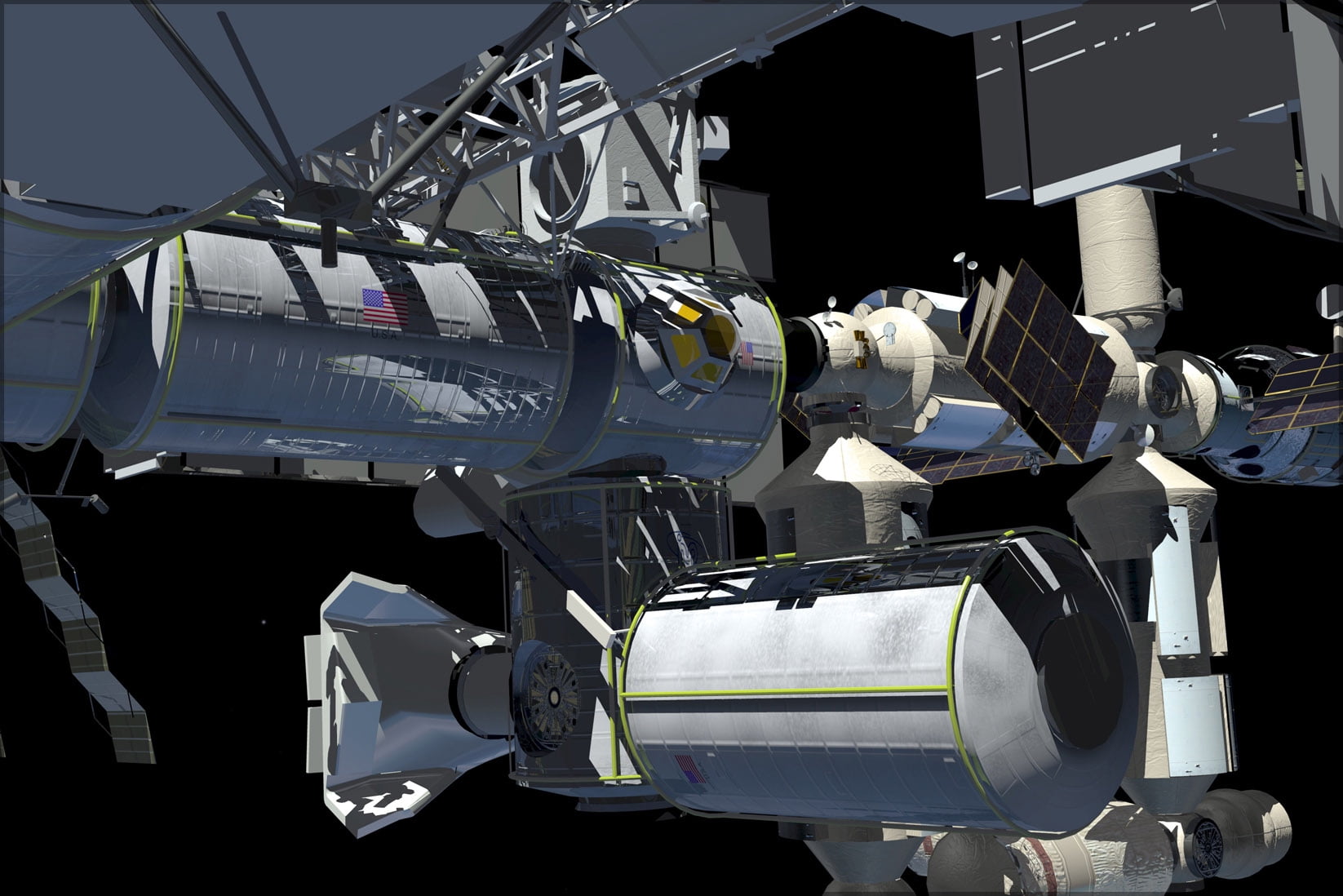 24"x36" Gallery Poster, ISS digital artist's concept 1998 - Walmart.com