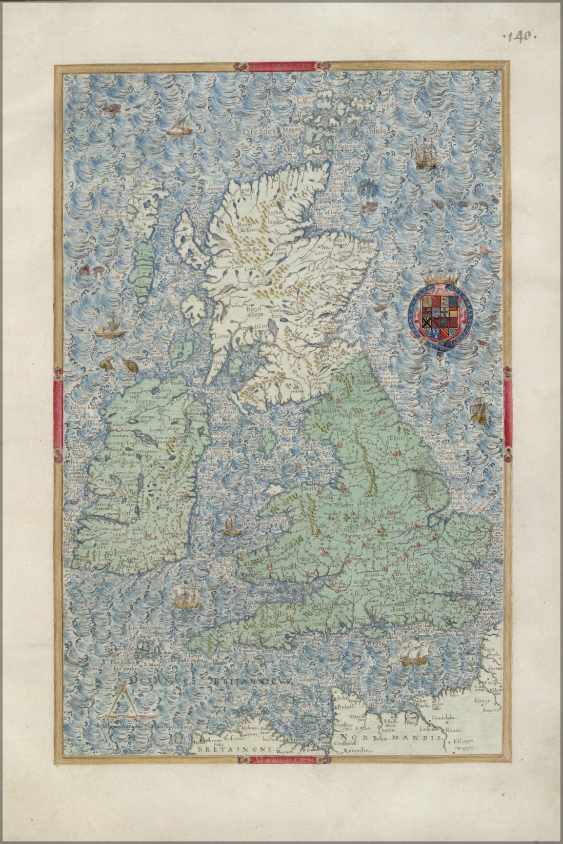 24"x36" Gallery Poster, Map of the British Isles; England, Scotland ...