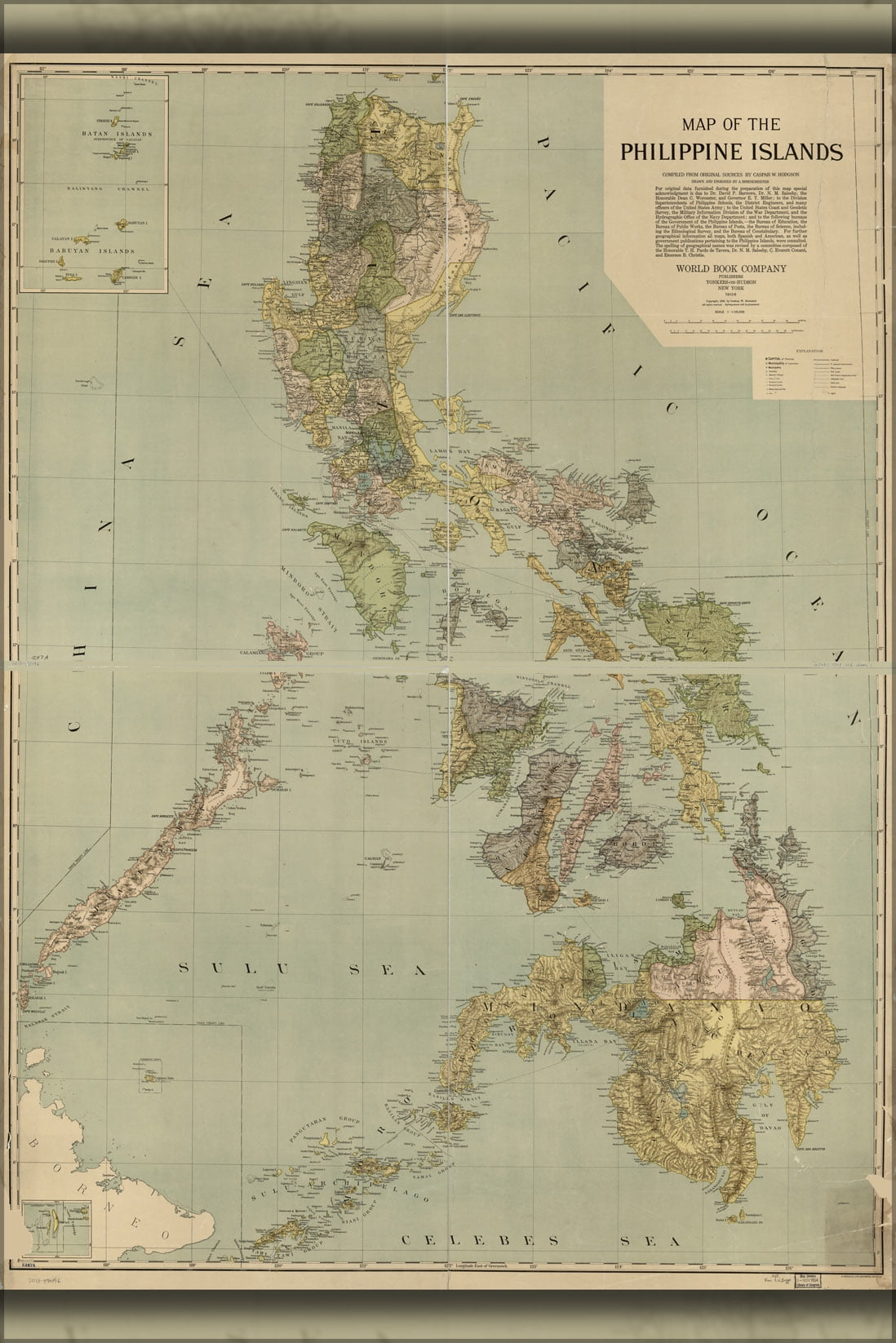 24"x36" Gallery Poster, Map of the Philippine Islands philippines 1908 ...