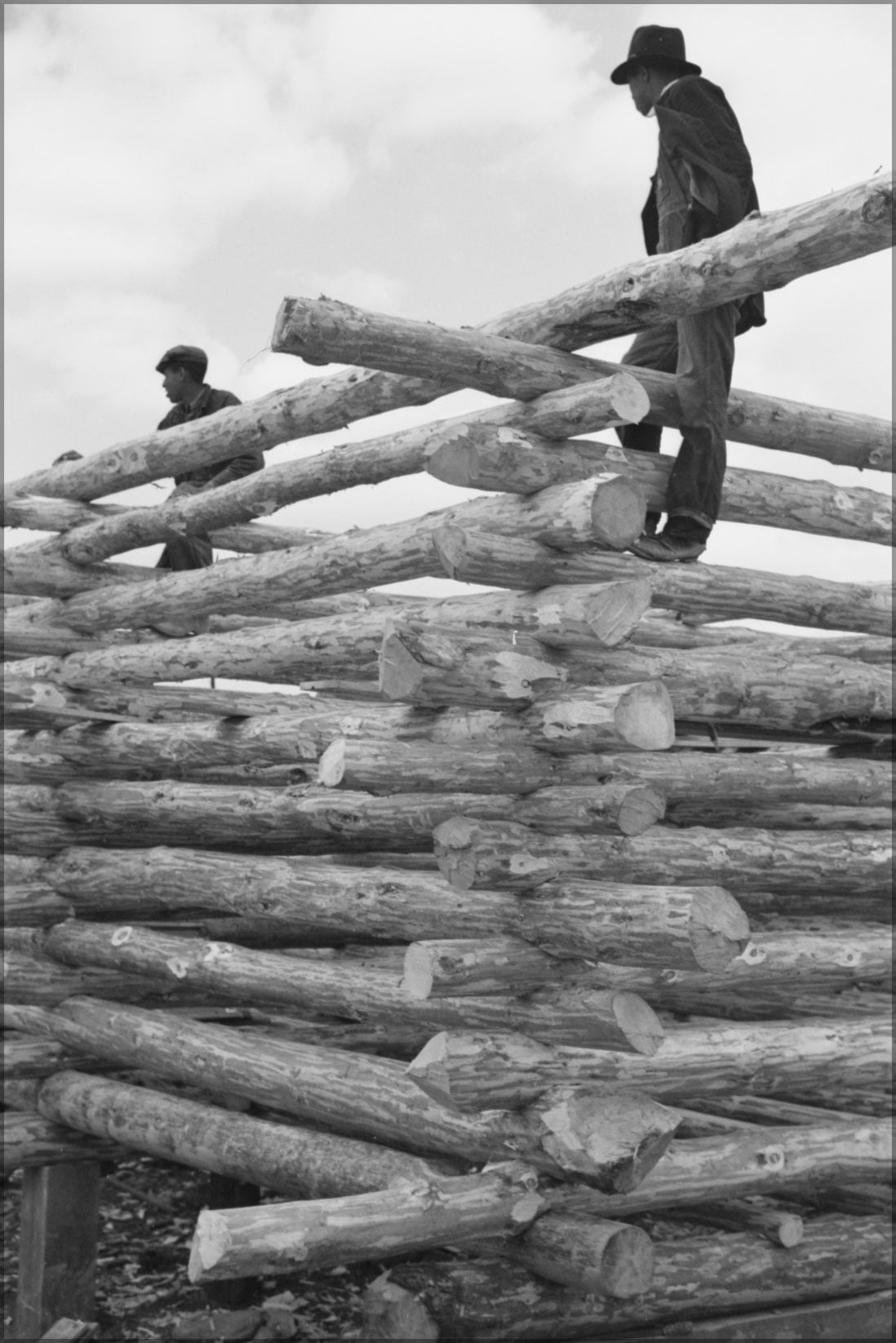 24"x36" Gallery Poster, Photo of a log construction - Walmart.com