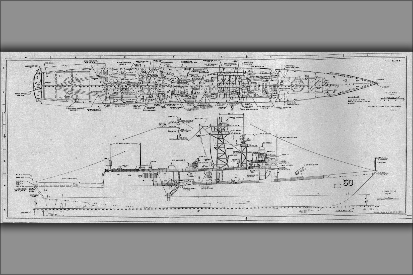 24"x36" Gallery Poster, Schematic USS Rodney M. Davis (FFG-60 ...