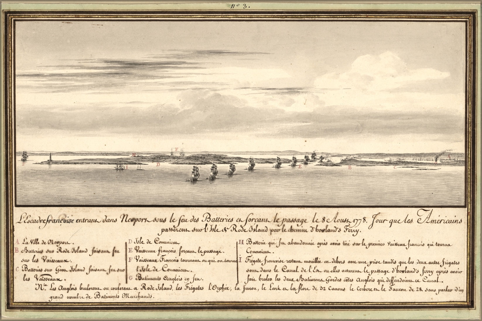 24"x36" Gallery Poster, battle of Rhode Island 1778 in french - Walmart.com