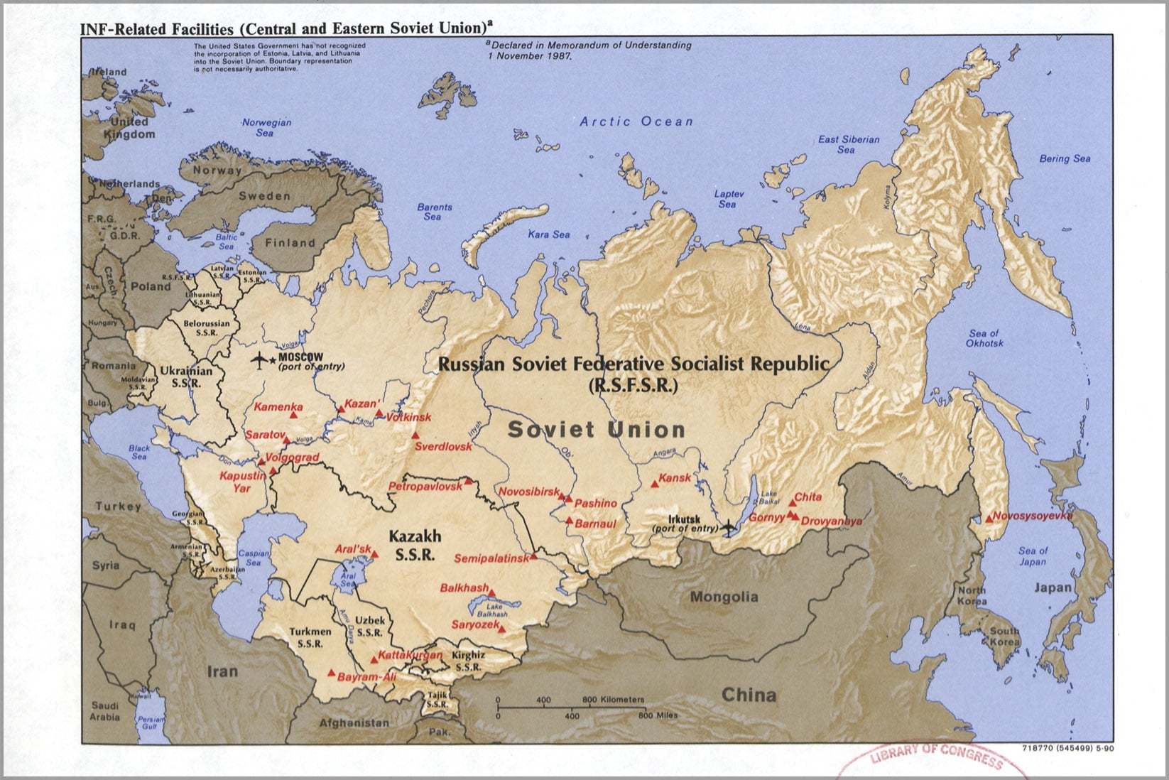 24"x36" Gallery Poster, cia map e soviet union nuclear weapon INF 1990 ...