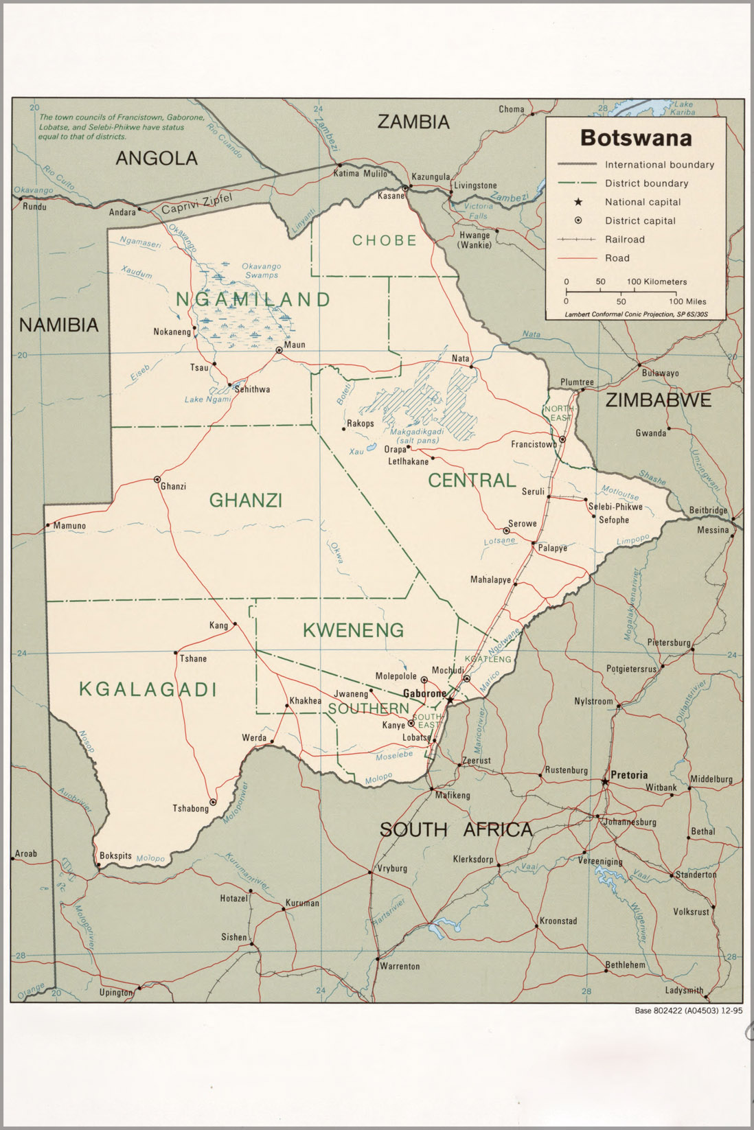 24"x36" Gallery Poster, cia map of Botswana 1995 - Walmart.com
