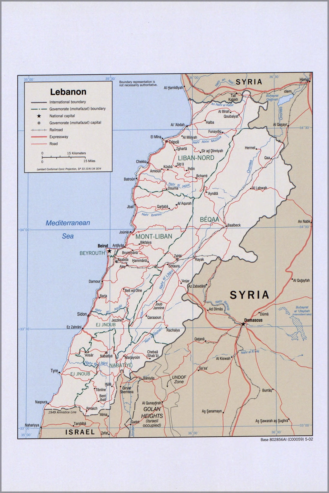 24"x36" Gallery Poster, cia map of Lebanon 2002 05_19 - Walmart.com