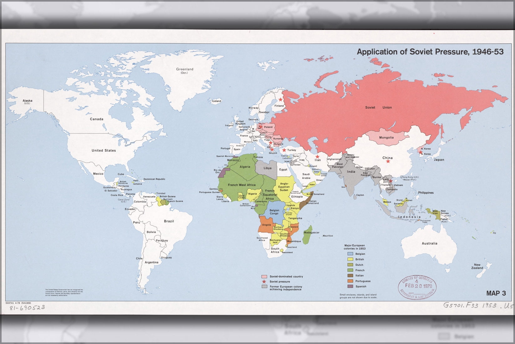 24"x36" Gallery Poster, cia map of Soviet union pressure, 1946-53 ...