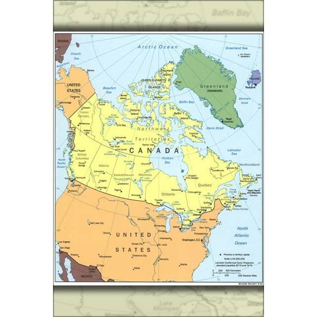 24"x36" Gallery Poster, cia map of canada 1994 - Walmart.com
