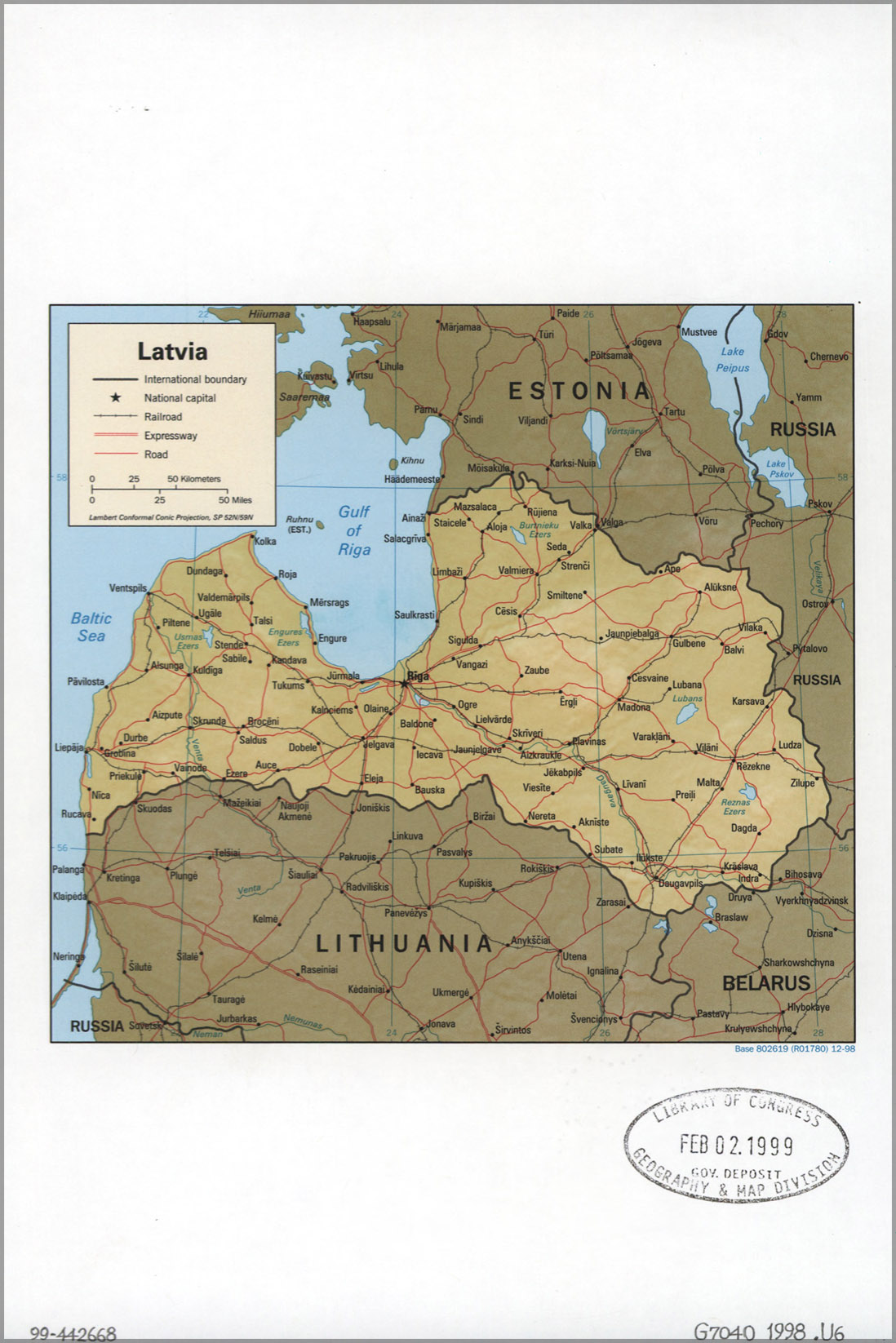 24"x36" Gallery Poster, cia map of latvia 1998 - Walmart.com