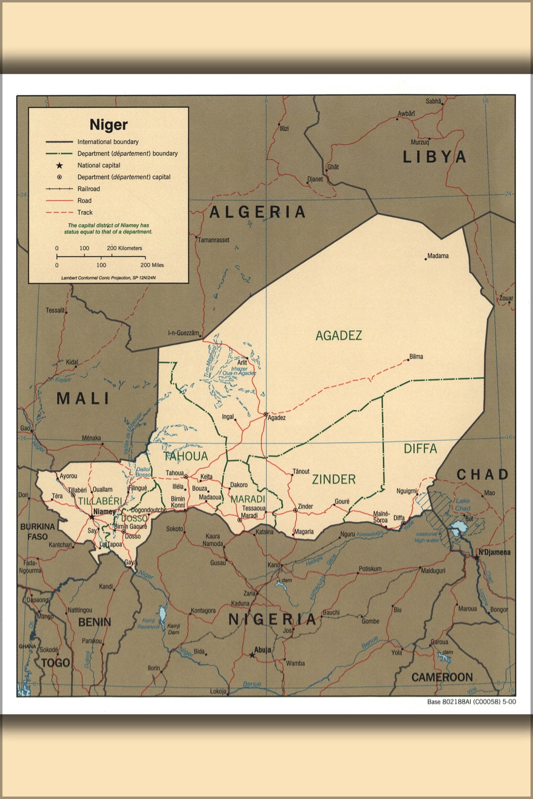 24"x36" Gallery Poster, cia map of niger 2000 p1 - Walmart.com