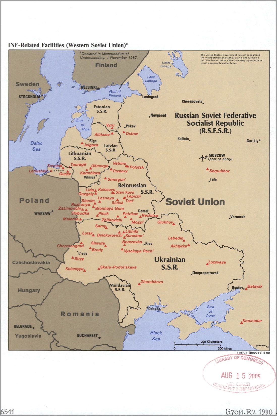 24"x36" Gallery Poster, cia map w soviet union INF nuclear weapons 1990 ...