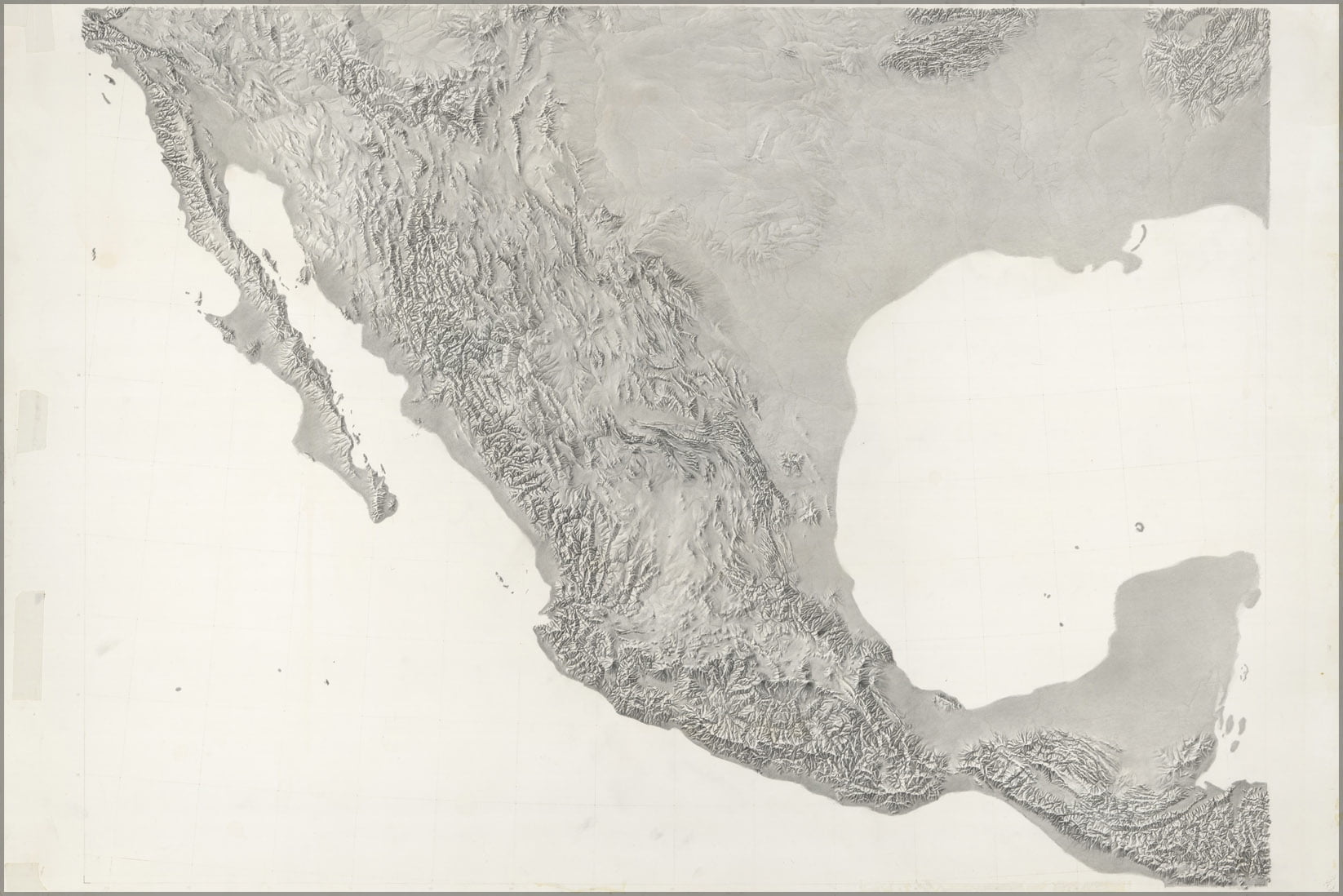 24"x36" Gallery Poster, cia terrain map of Mexico - Walmart.com