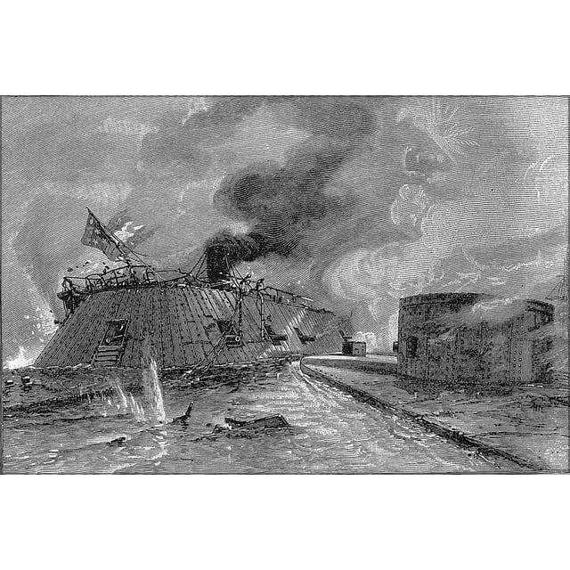 24"x36" Gallery Poster, ironclad Battle of hampton roads Monitor and ...
