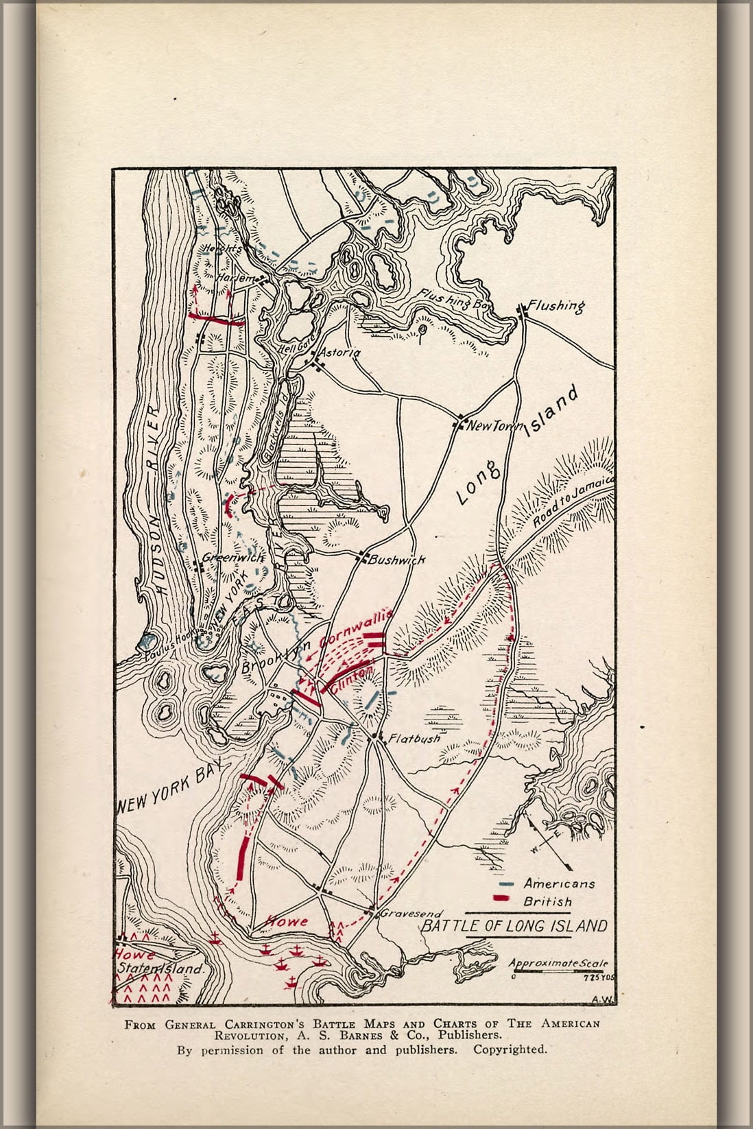 24"x36" Gallery Poster, map of Battle of Long Island - Walmart.com