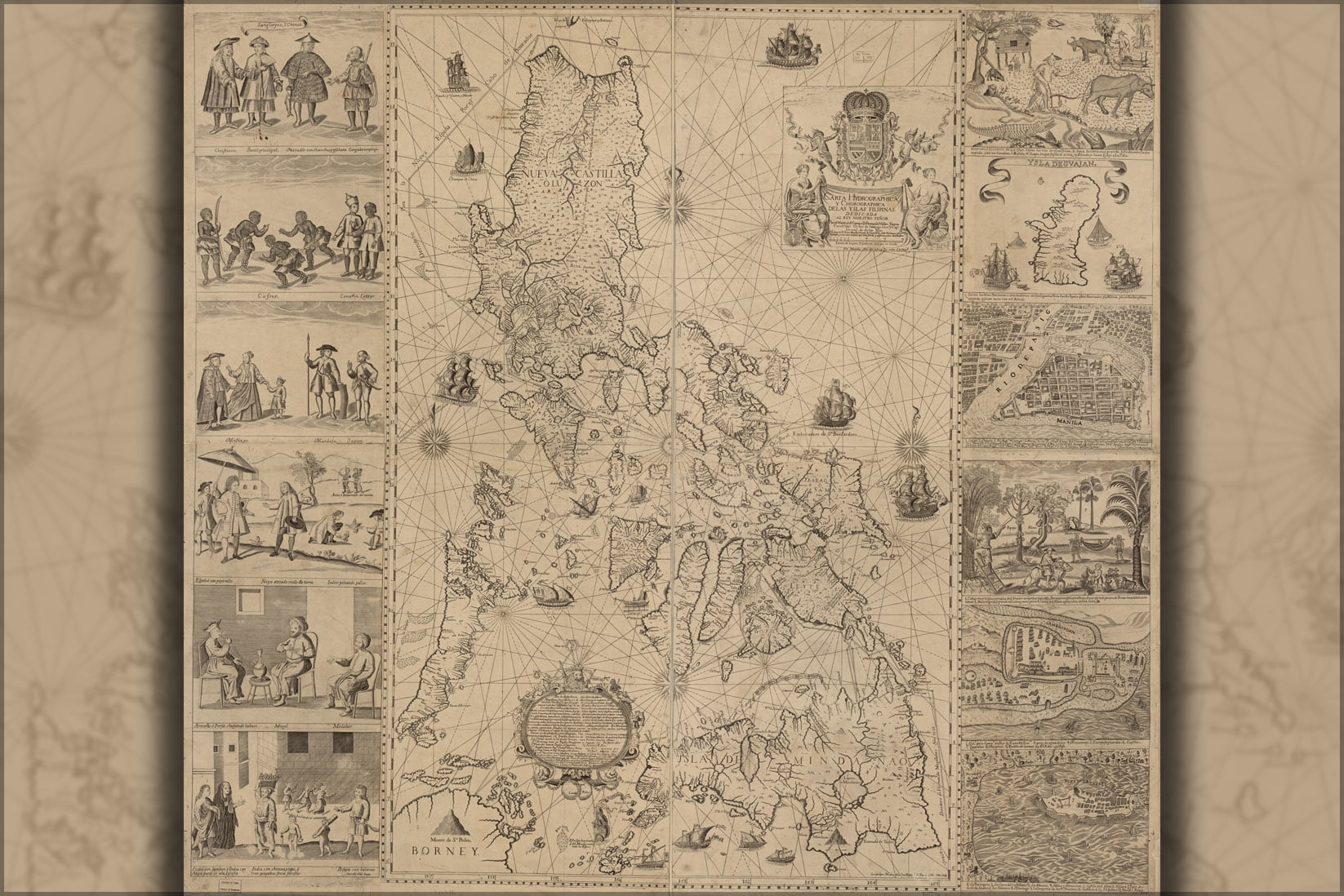 24"x36" Gallery Poster, map of Philippines 1734 - Walmart.com