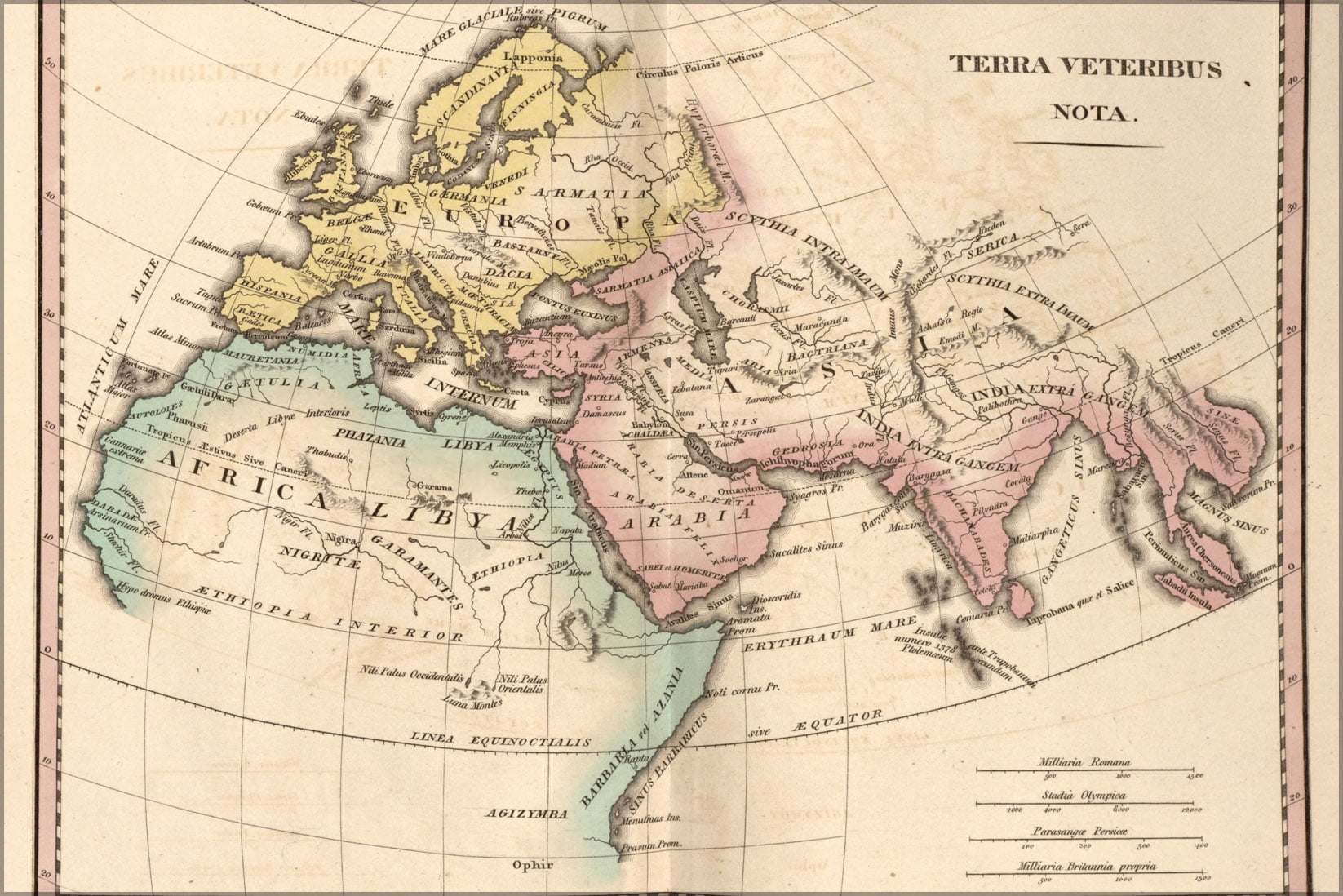 24"x36" Gallery Poster, map of ancient europe asia africa 1826 ...