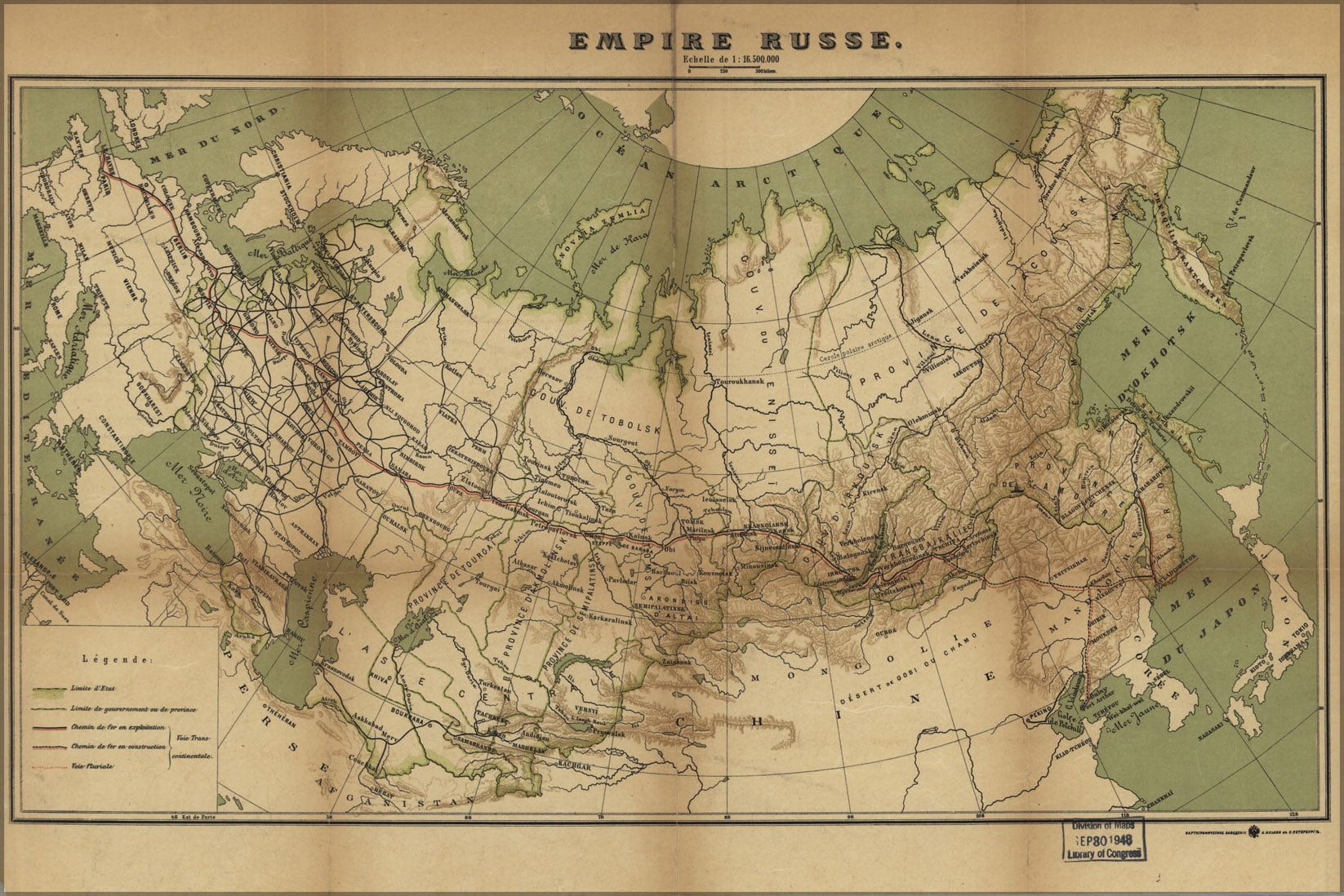 24"x36" Gallery Poster, map of russian empire 1900 - Walmart.com