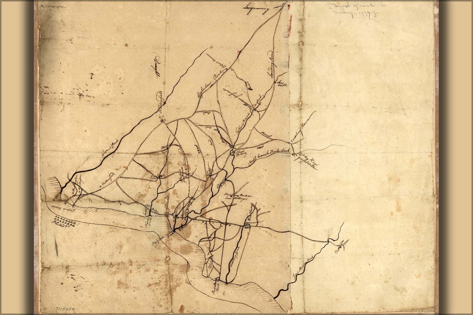 24"x36" Gallery Poster, road map Camden & Gloucester New Jersey 1777 ...