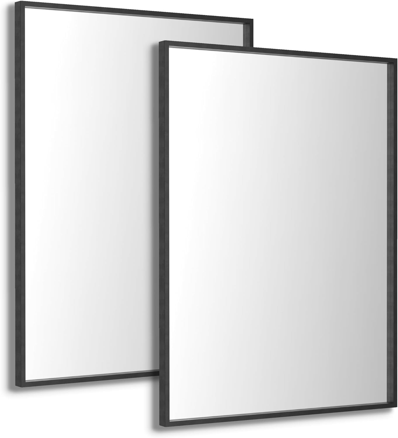 24"x36" Matte Black Bathroom Mirrors for Over Sink 2-Pack, Heavy-Duty ...