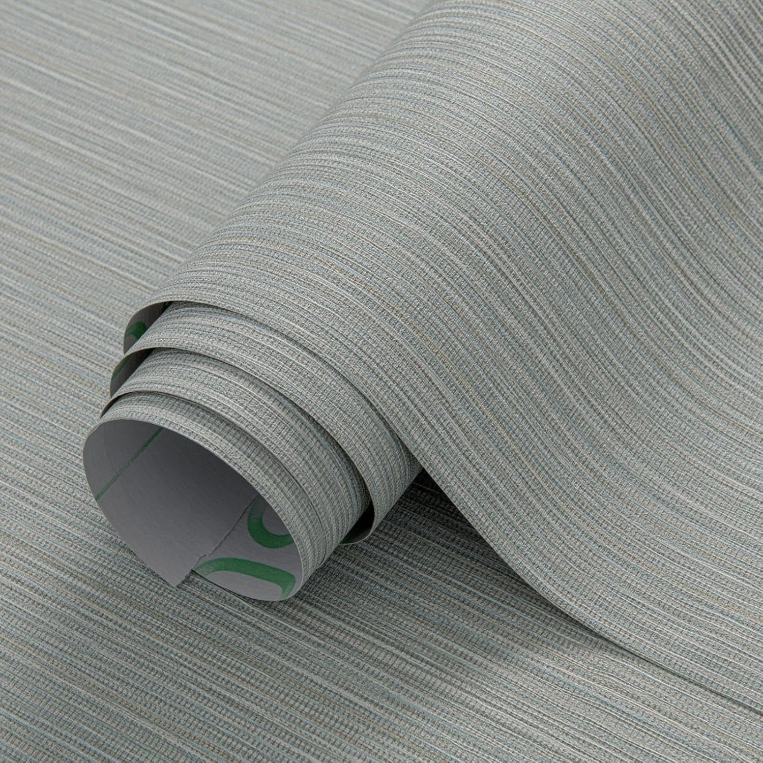 24"x394" Misty Blue Grasscloth Wallpaper Peel and Stick Faux Linen ...