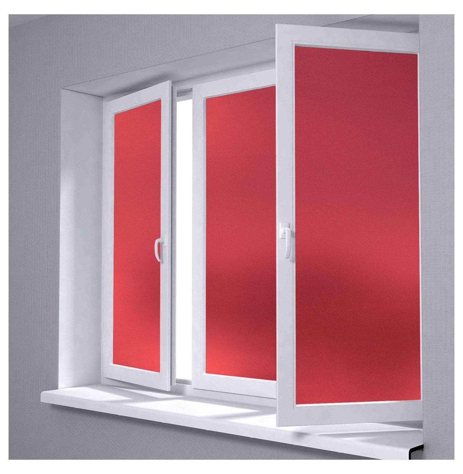24"x48" (2FTx4FT) Red Color Frosted Glass Peel and Stick Window Film ...